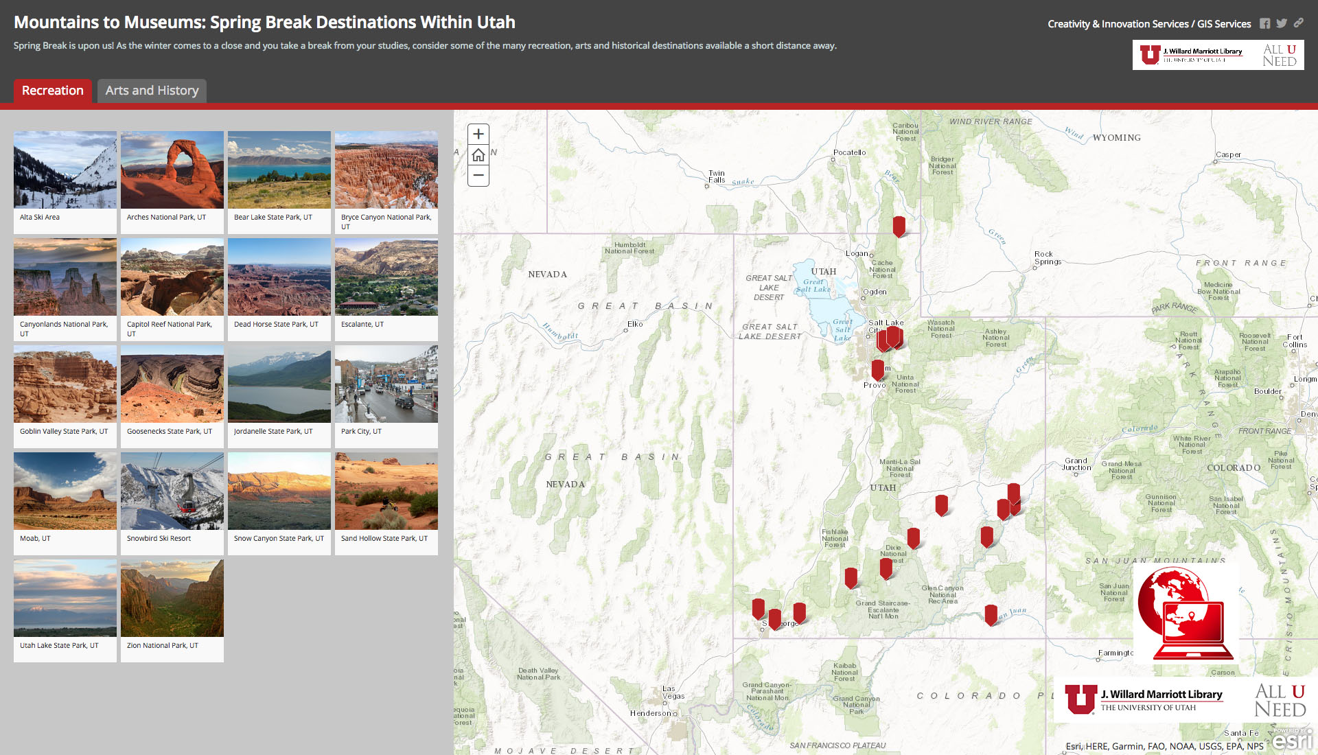 GIS Services Home - Marriott Library - The University of Utah